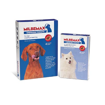 Milbemax wormer tablets for dogs and cats contain milbemycin